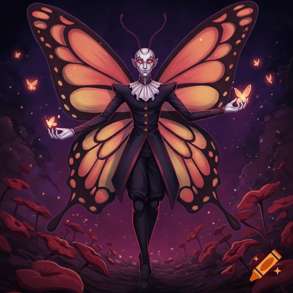 Butterfly villain character on Craiyon