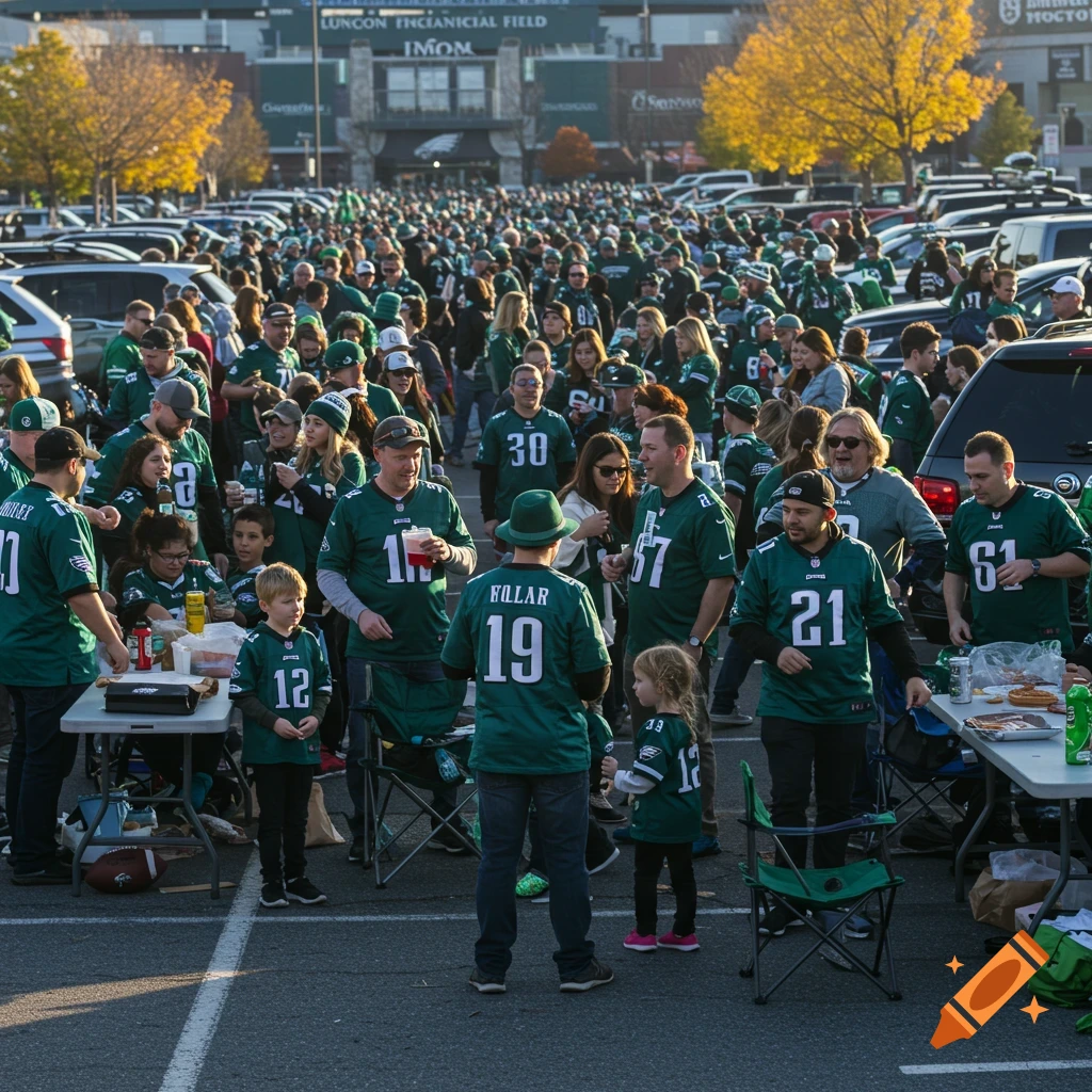Philadelphia Eagles fans tailgating at Lincoln Financial Field parking ...