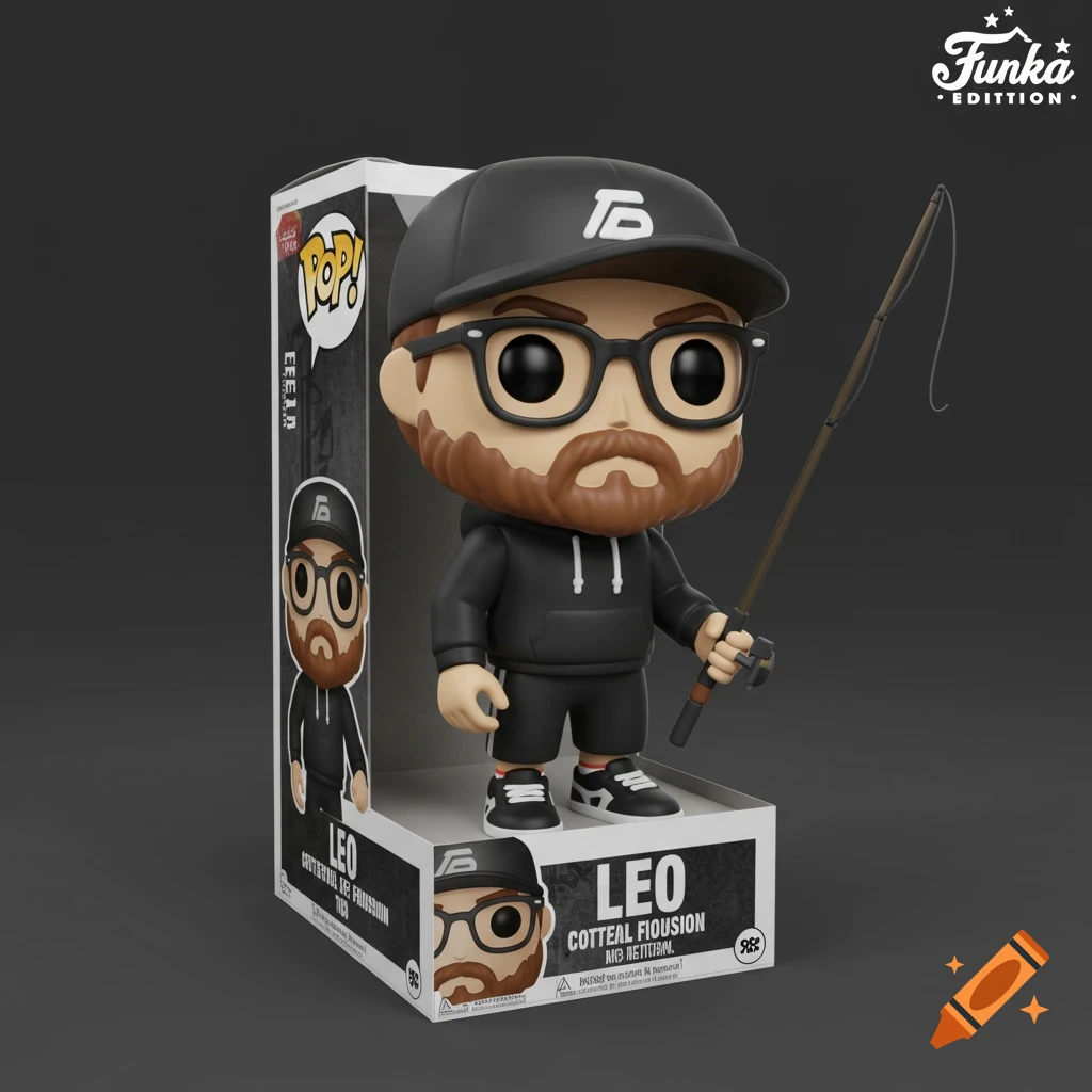 Funko Pop figure of a male character with curly hair on Craiyon