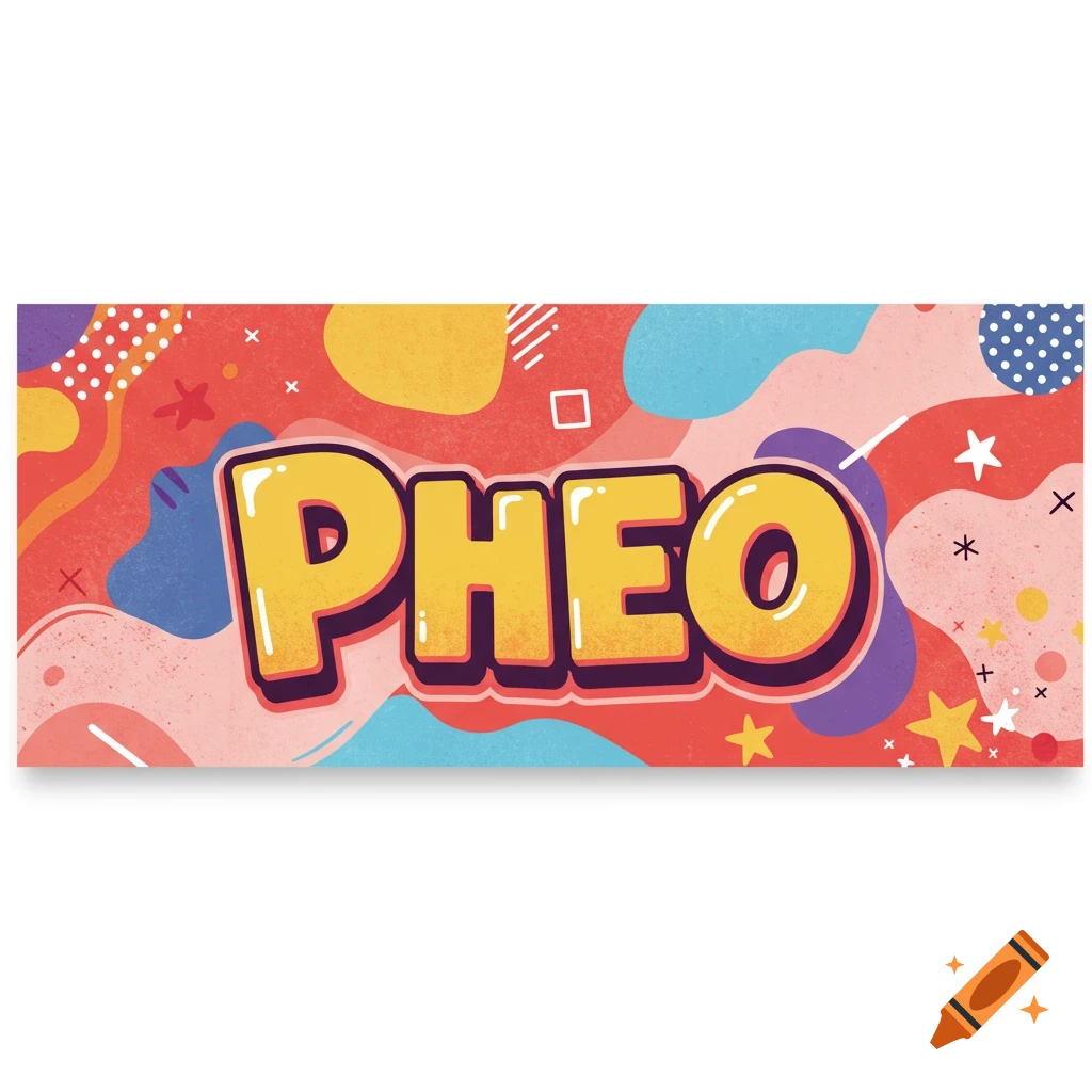 Cartoon-style LinkedIn banner with 'Pheo' in playful lettering against ...