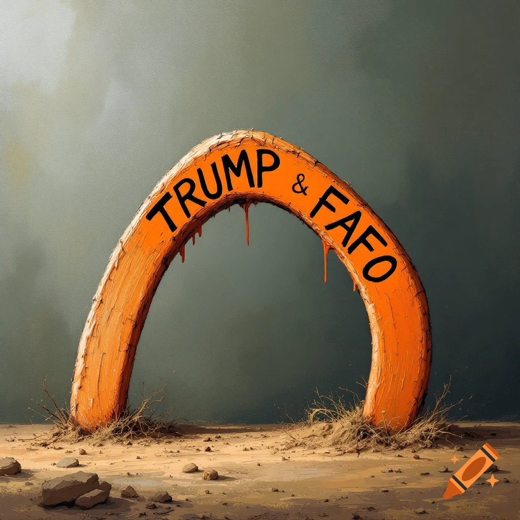 A boomerang with TRUMP and FAFO written on it on Craiyon