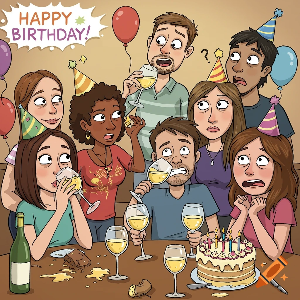 Friends Partying Cartoons