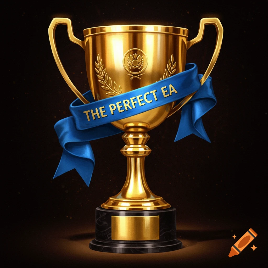 A gold trophy sits on a 1st, 2nd, 3rd place podium, surrounded by ...