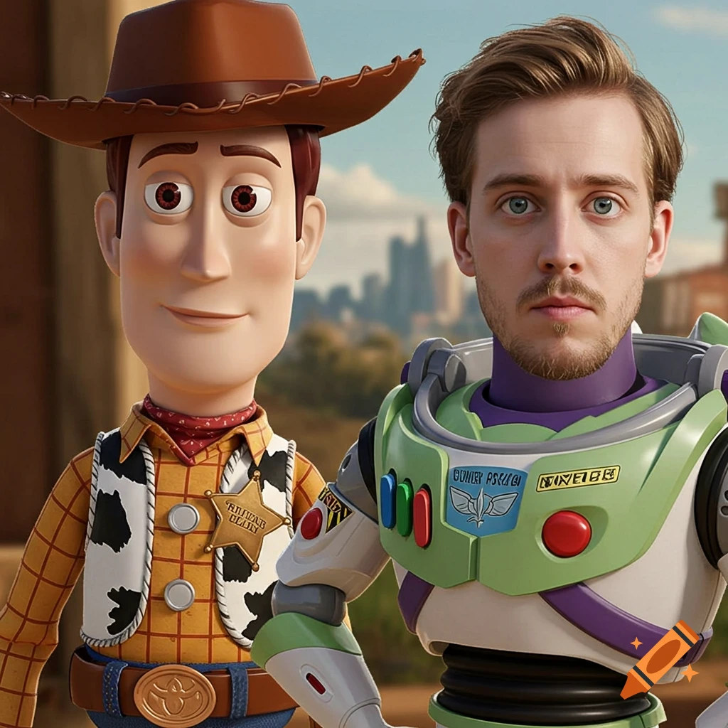 Pixar-style characters as real people on Craiyon