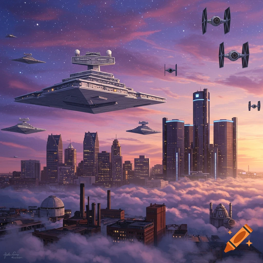 Star Wars warships including an Imperial Star Destroyer and TIE ...