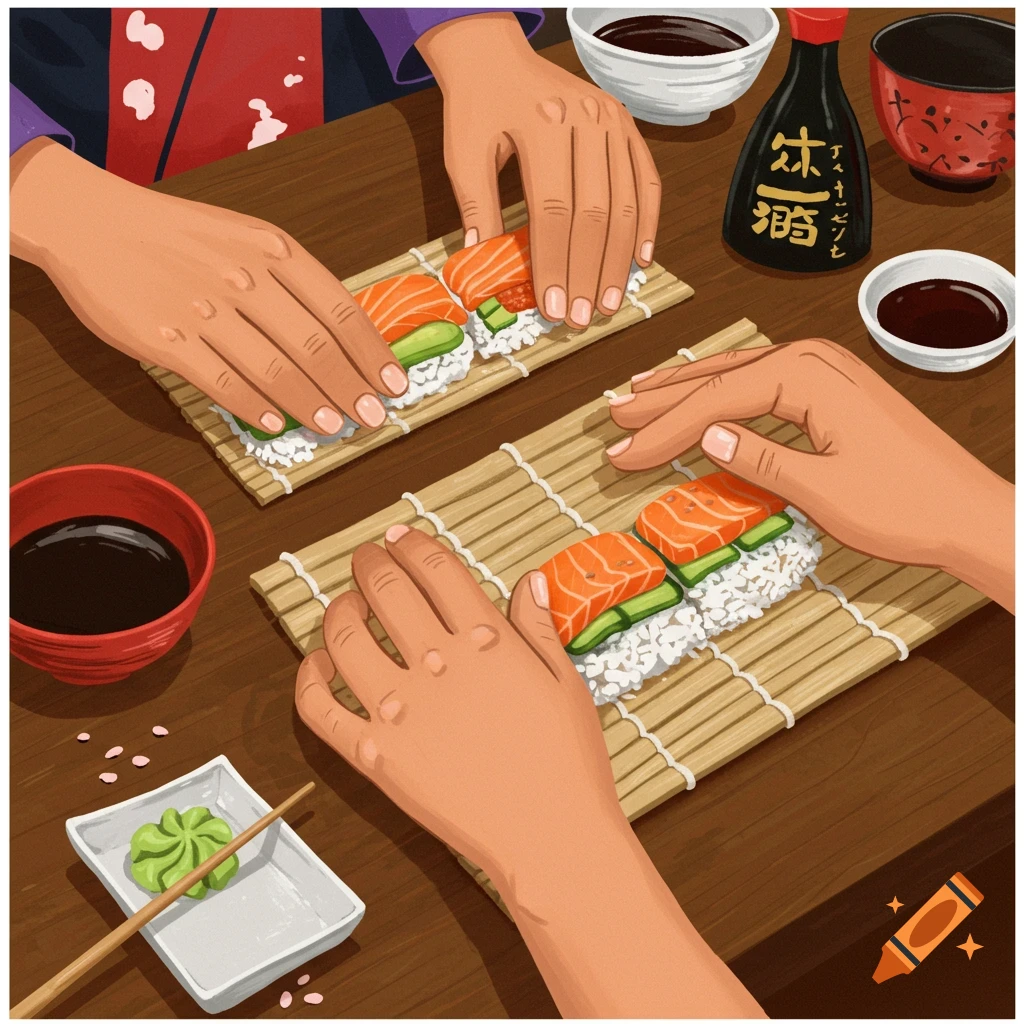 How to roll sushi on Craiyon