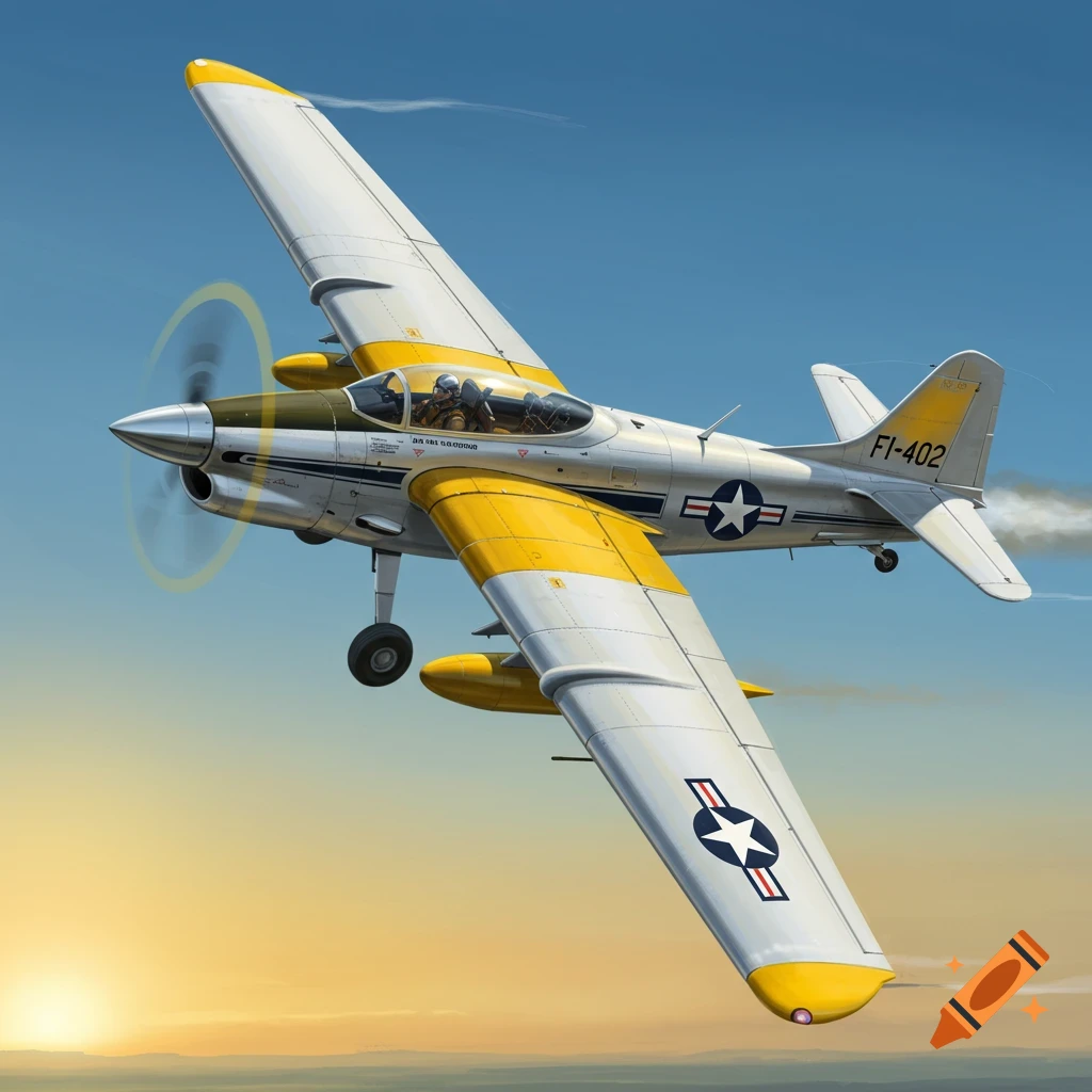 A blue model airplane adorned with yellow stars and lightning bolts ...