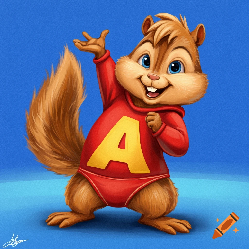 Alvin the chipmunk in a red speedo on Craiyon