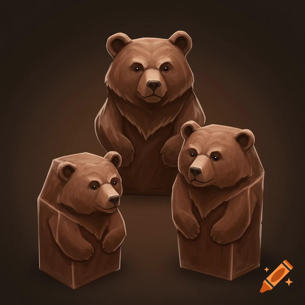 Bear pieces from the Root board game on Craiyon