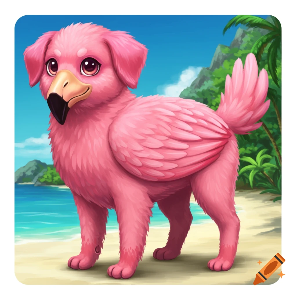 Flamingo dog on Craiyon