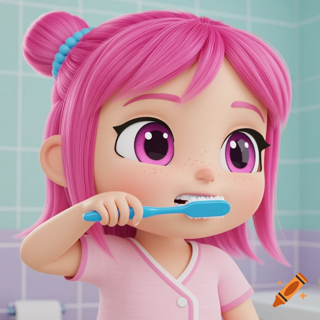Cartoon tooth brushing teeth on Craiyon