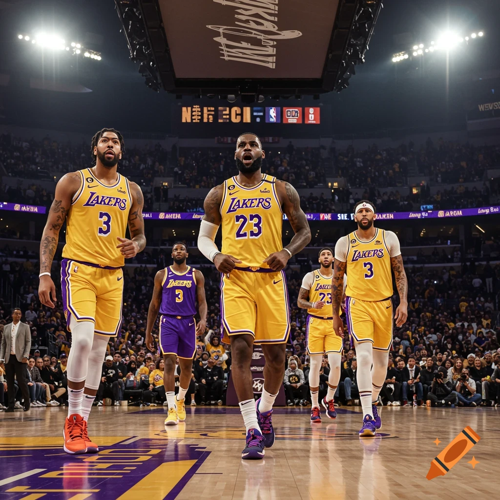 Los Angeles Lakers players on Craiyon