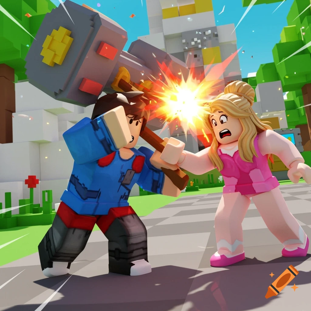 YouTube thumbnail with blocky Roblox characters inspired by Squid Game ...