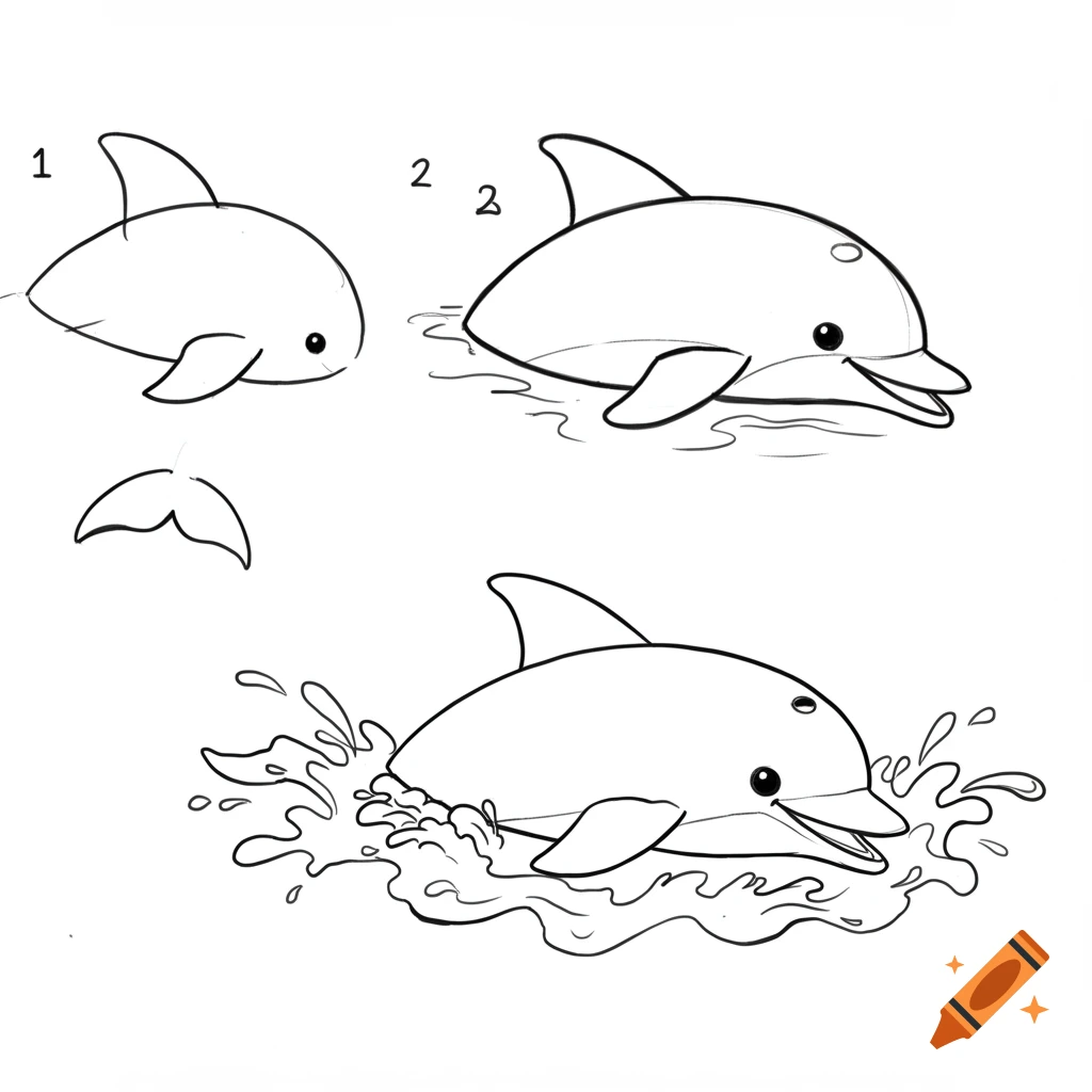 A simple line sketch tutorial showing four steps to draw an orange. on ...