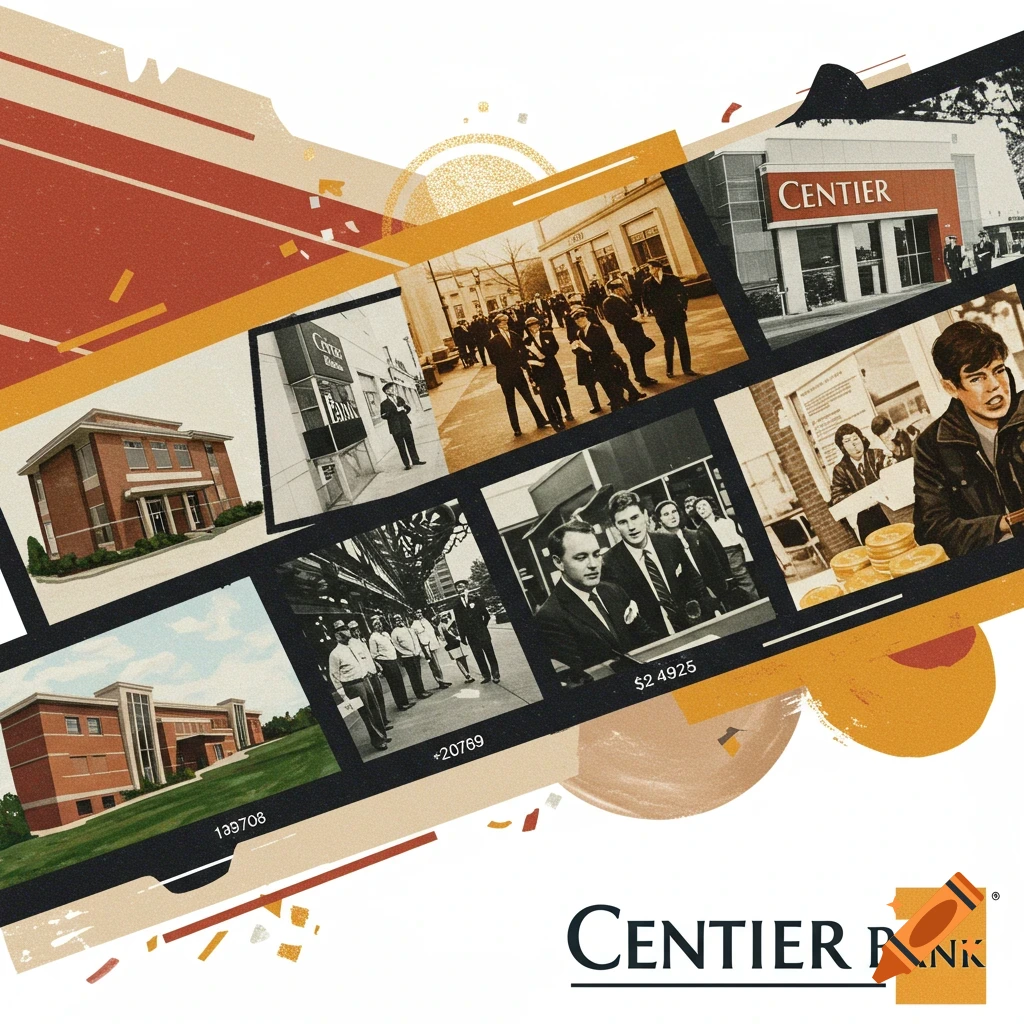 Centier Bank evolution banner logo design and history concept ...