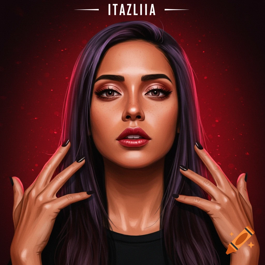 Album cover art for a rap song about a crazy life, female Italian artist on Craiyon