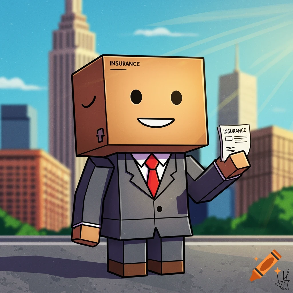 Box doll of insurance agent on Craiyon