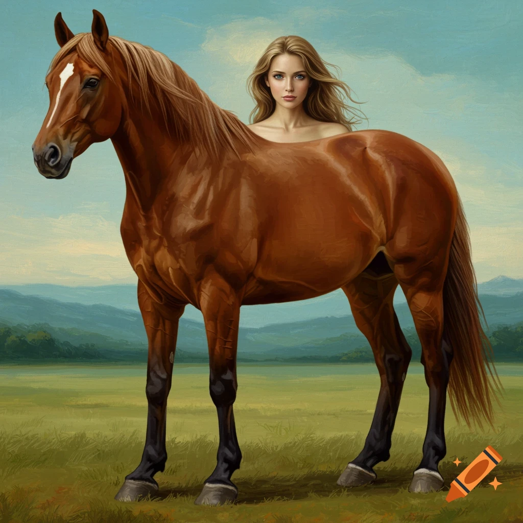 Centaur-like creature with a woman's upper body and a horse's lower ...