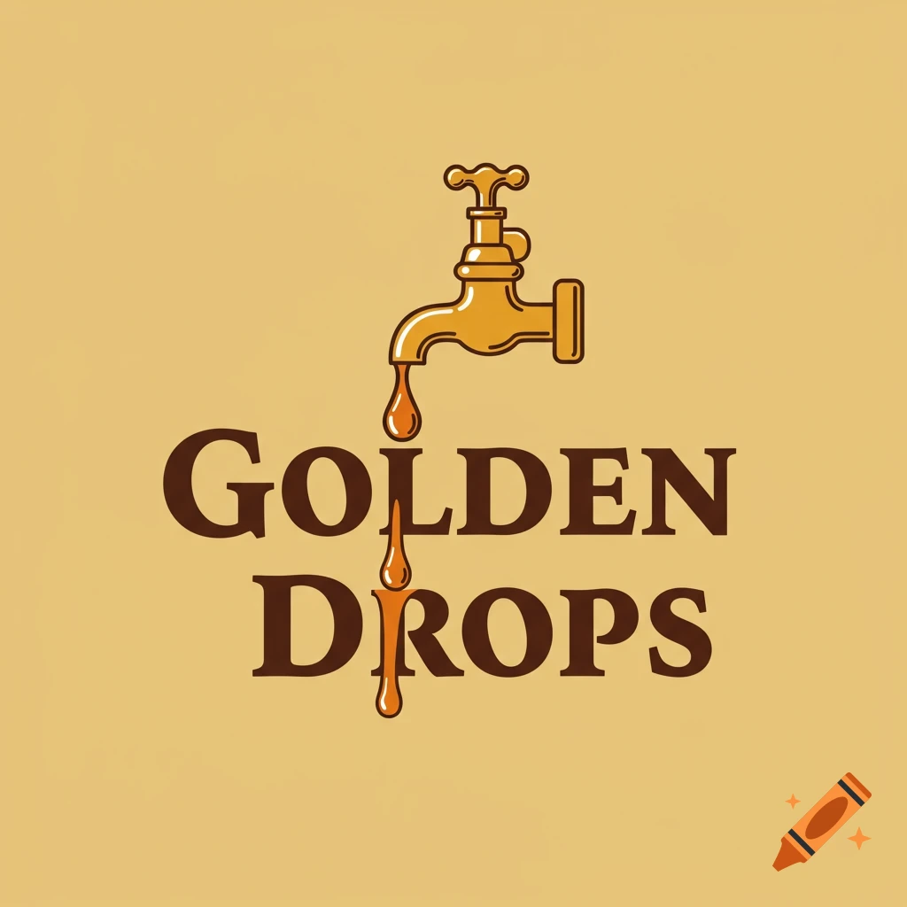 Golden Drops logo with maple syrup element on Craiyon