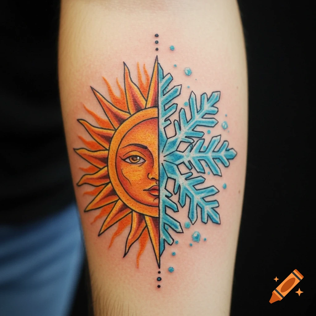 A colorful galaxy and constellation tattoo on an arm. on Craiyon