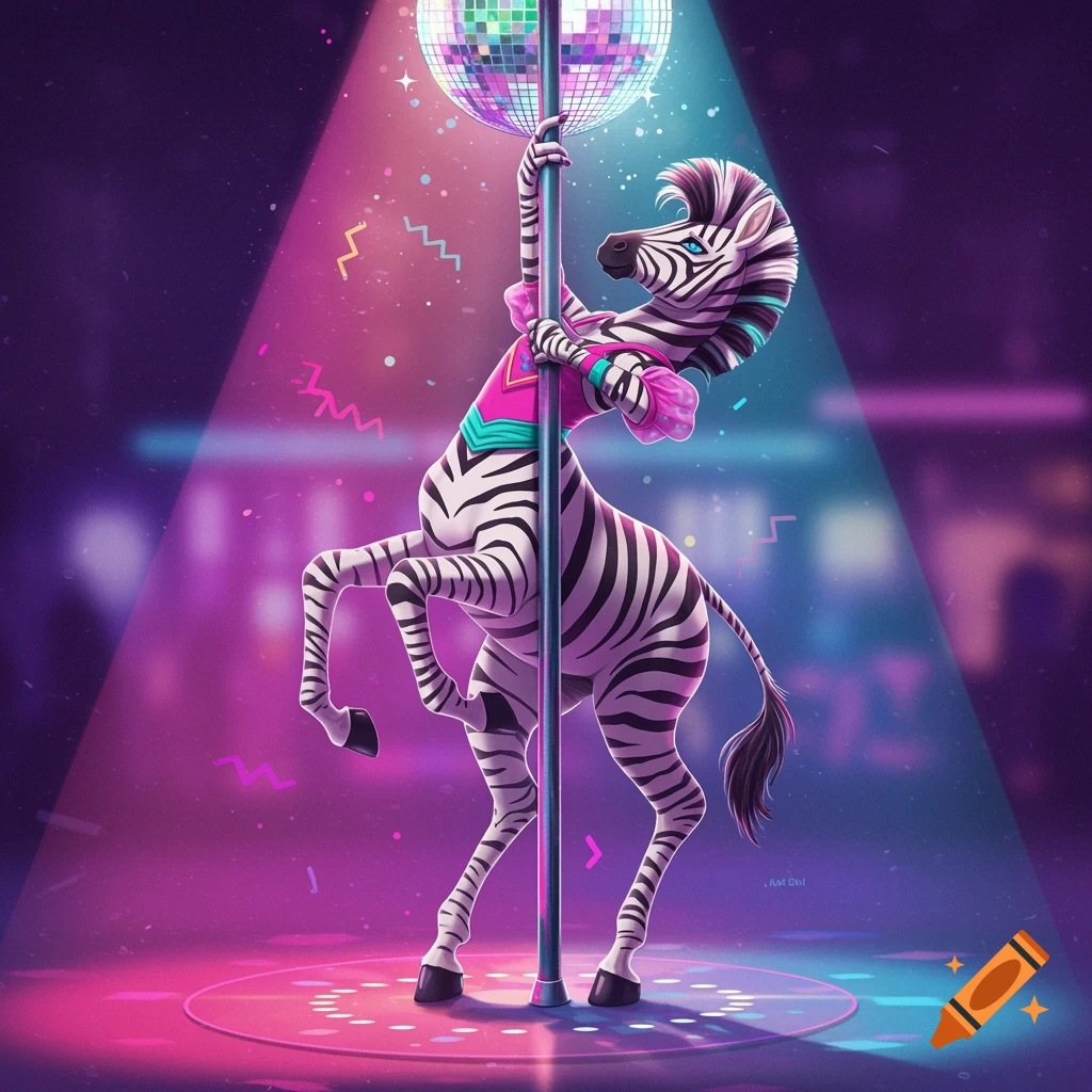 Rubber hose and diamond characters dancing under a disco ball. on Craiyon