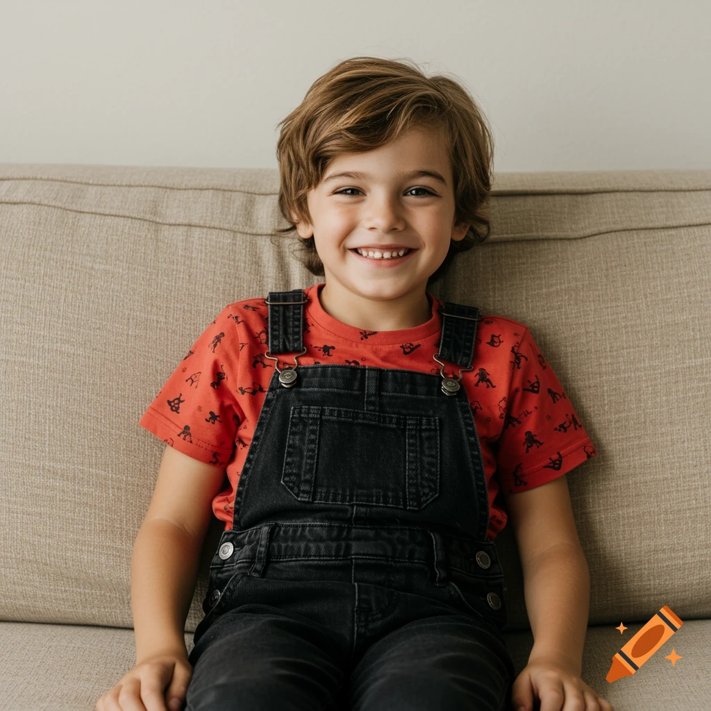 Two young boys sit on steps outside a house, smiling and laughing. One ...