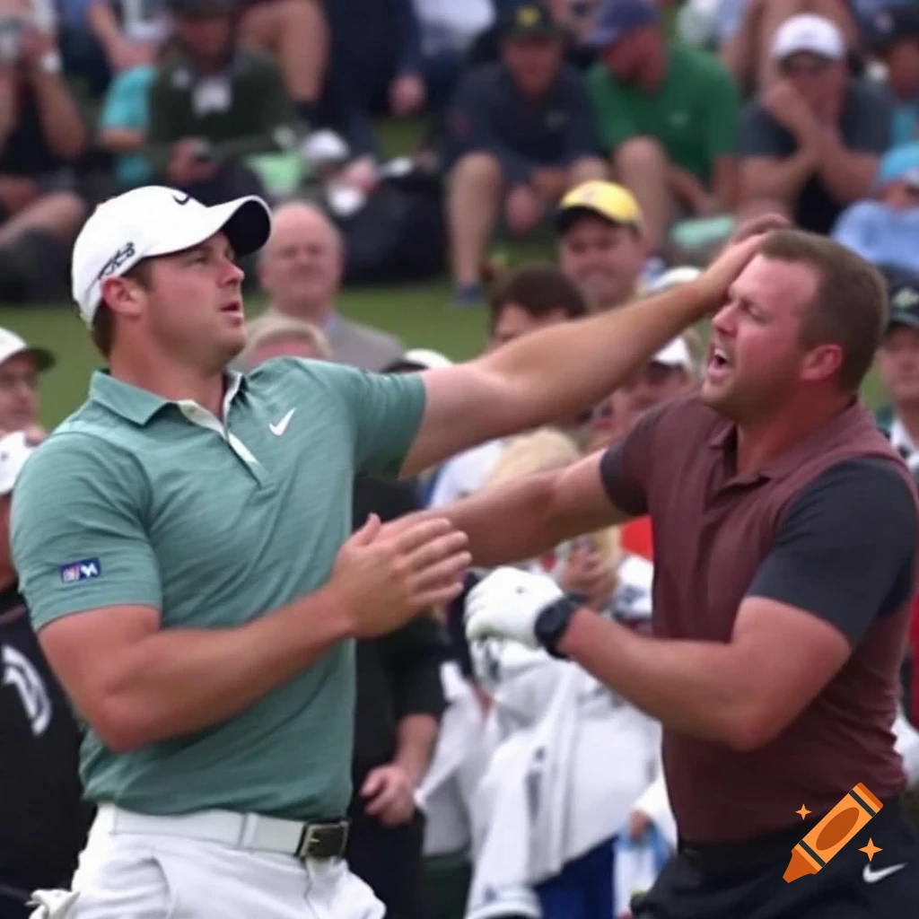 Rory McIlroy punches Bryson DeChambeau as Justin Rose and Patrick Reed ...