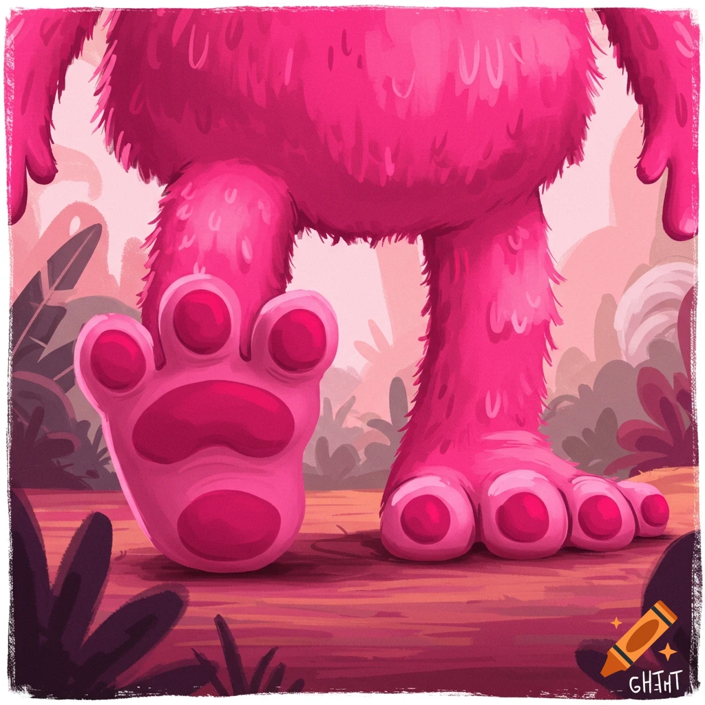 Two pink two-toed monster feet on Craiyon