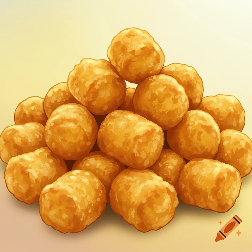 A pile of tater tots. on Craiyon