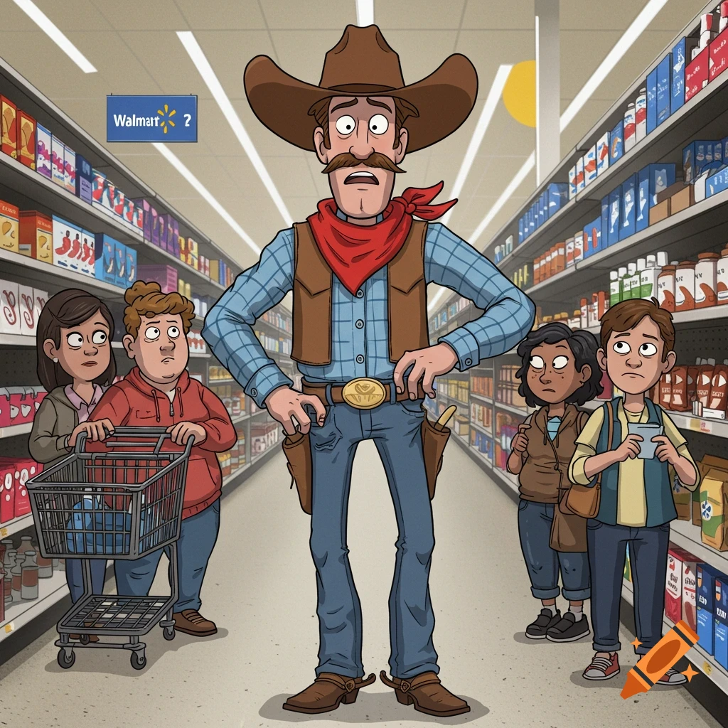 An illustration of a Toys R Us store closing, with people entering and ...