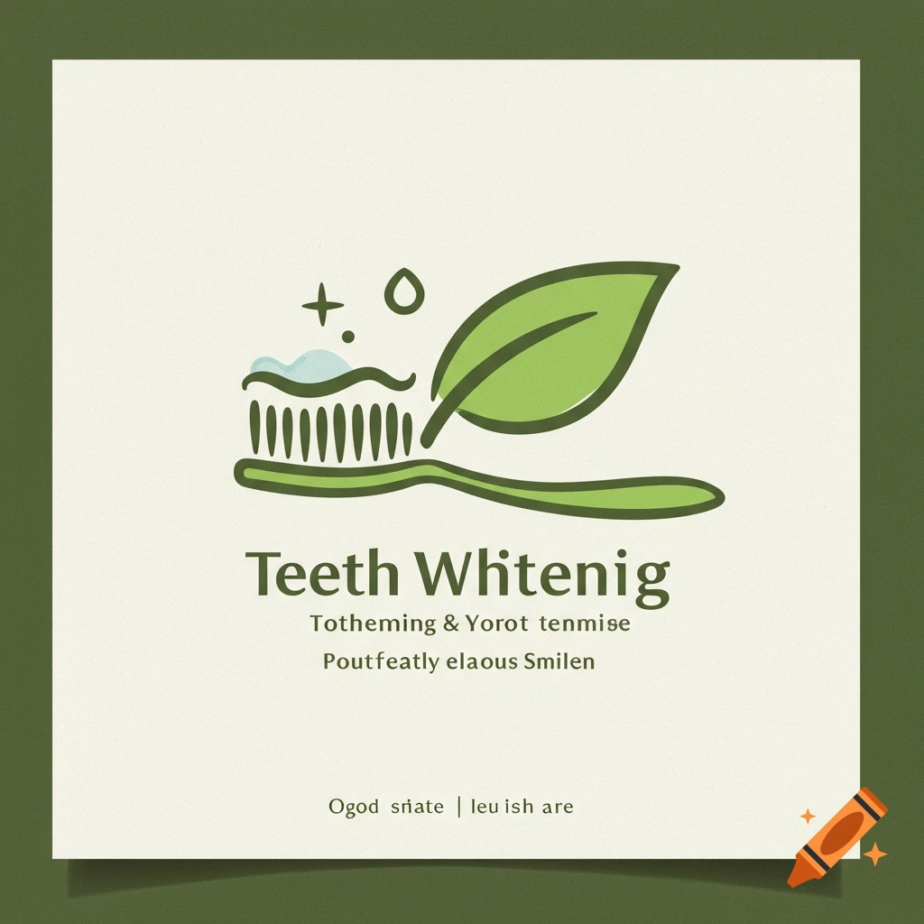 Eco-friendly teeth whitening toothpaste brand logo on Craiyon