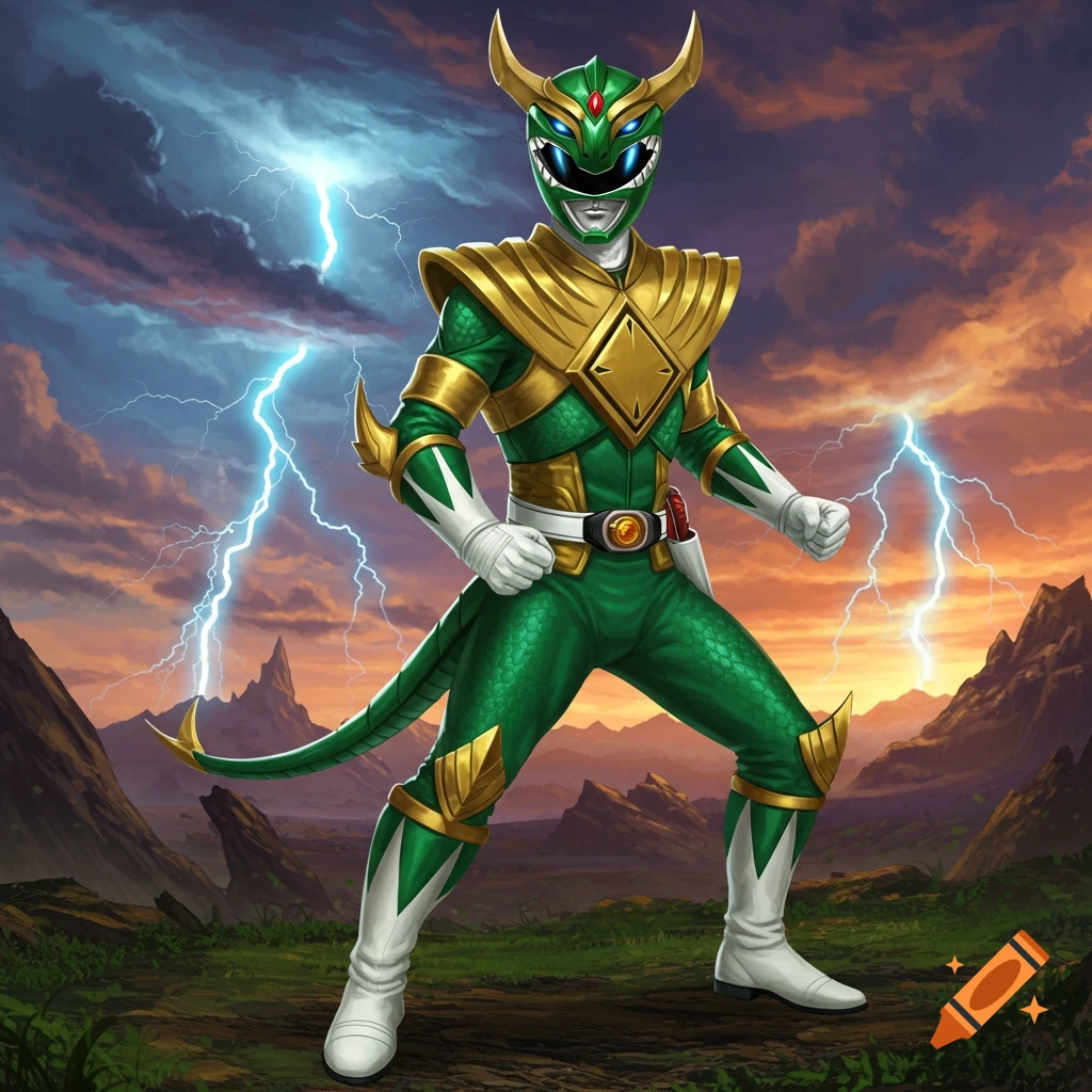 Custom Green Power Ranger suit designed after Bahamut from Final ...