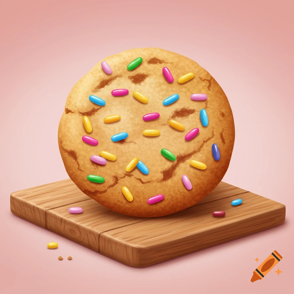 Instagram-ready image of flat-surfaced cookie product on Craiyon