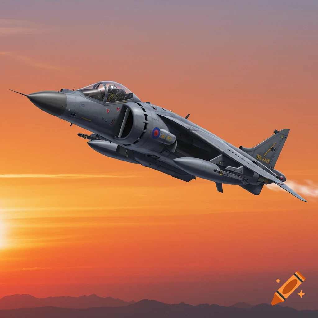 Harrier AV 8B jet on Craiyon