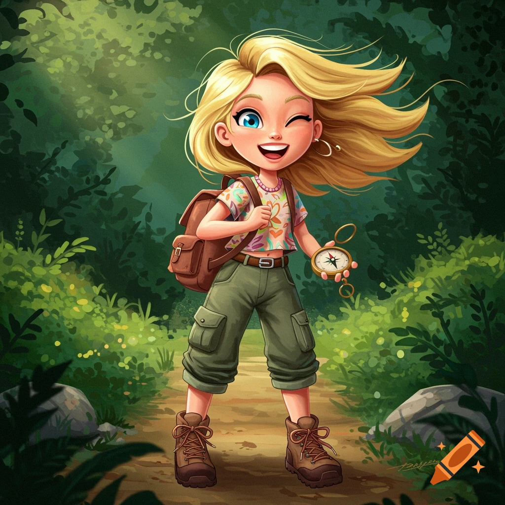 Blonde girl with blue eyes on Craiyon