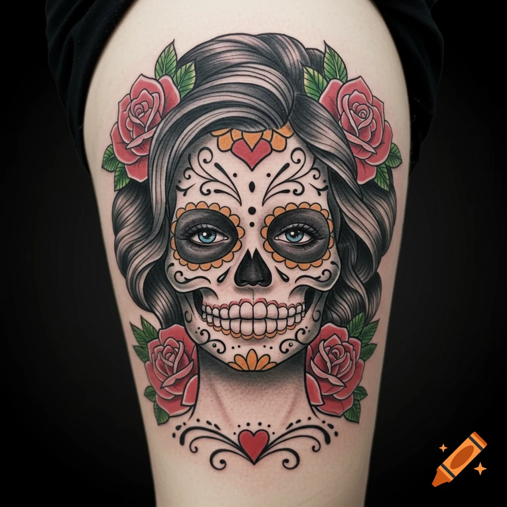 Traditional Skull Tattoo Design