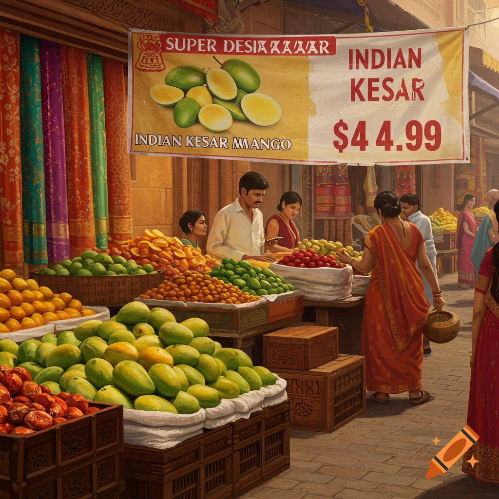 Indian Kesar Mango for sale at Super Desi Bazaar on Craiyon