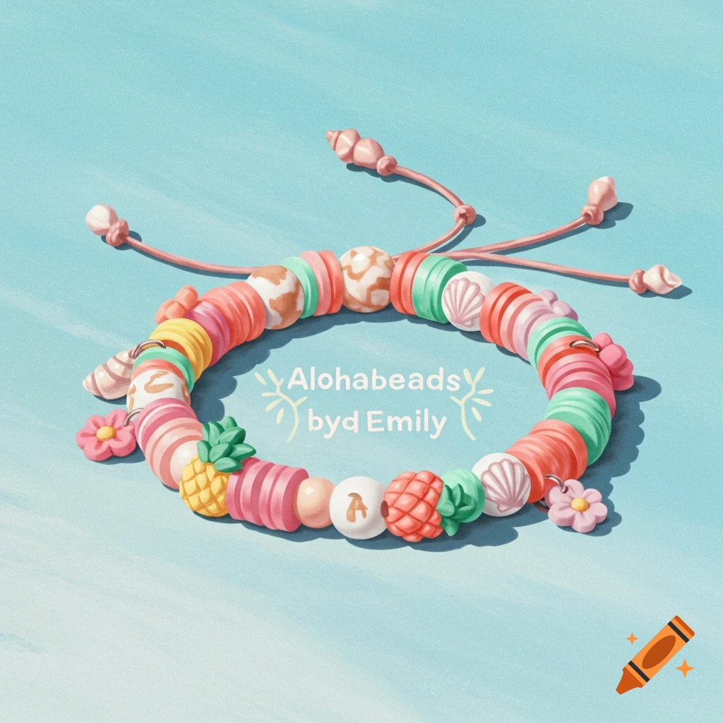 AlohaBeadsByEmily summer clay bead bracelet PFP on Craiyon