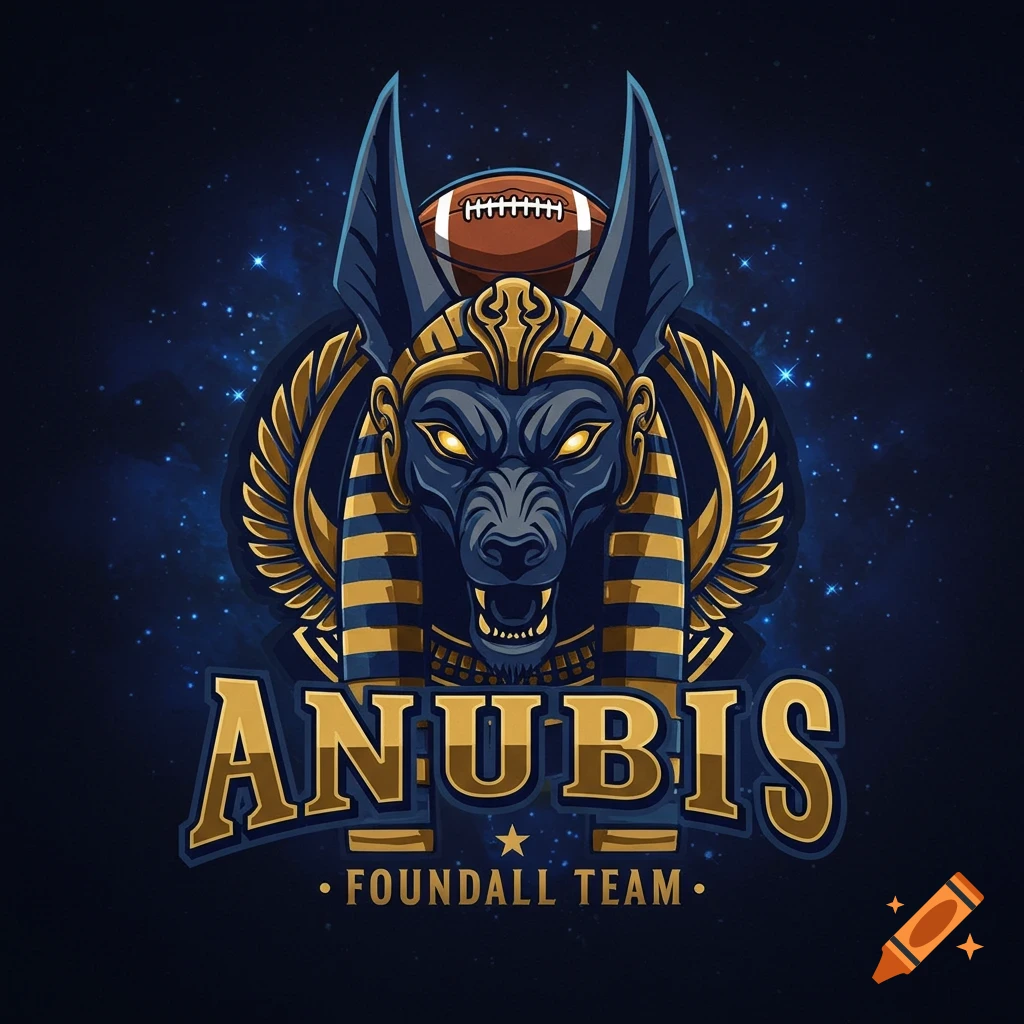 Football team crest with Anubis on Craiyon