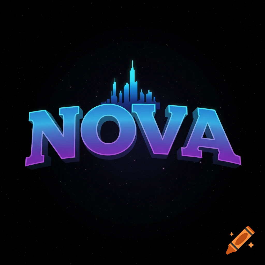 NOVA logo in a curved shape on Craiyon