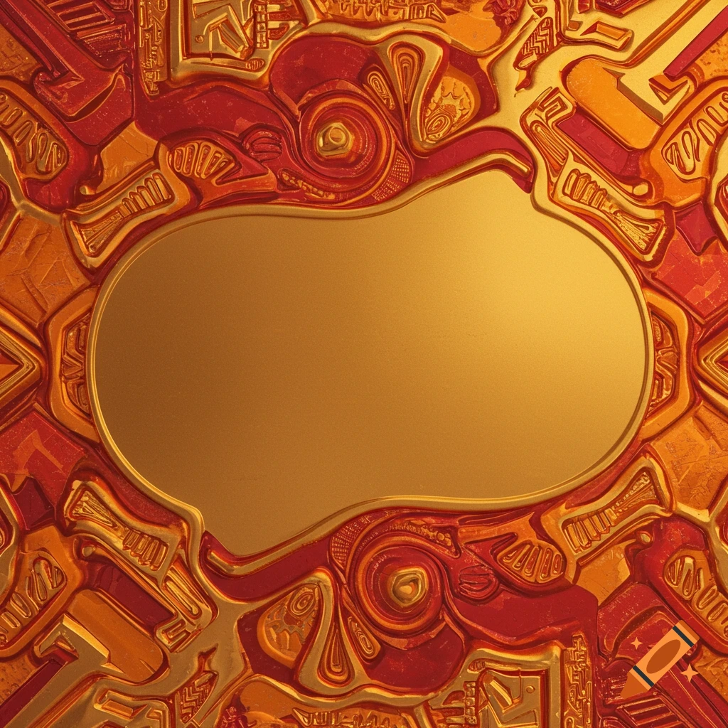 Metallic African-inspired orange, red, and gold abstract background ...