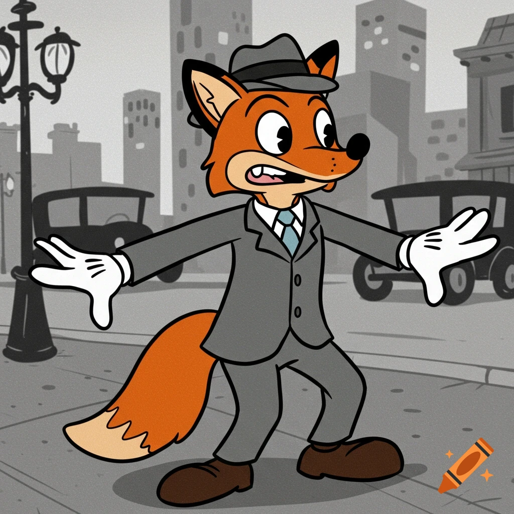 Cartoon furry fox character in a white swimsuit posing next to a ...