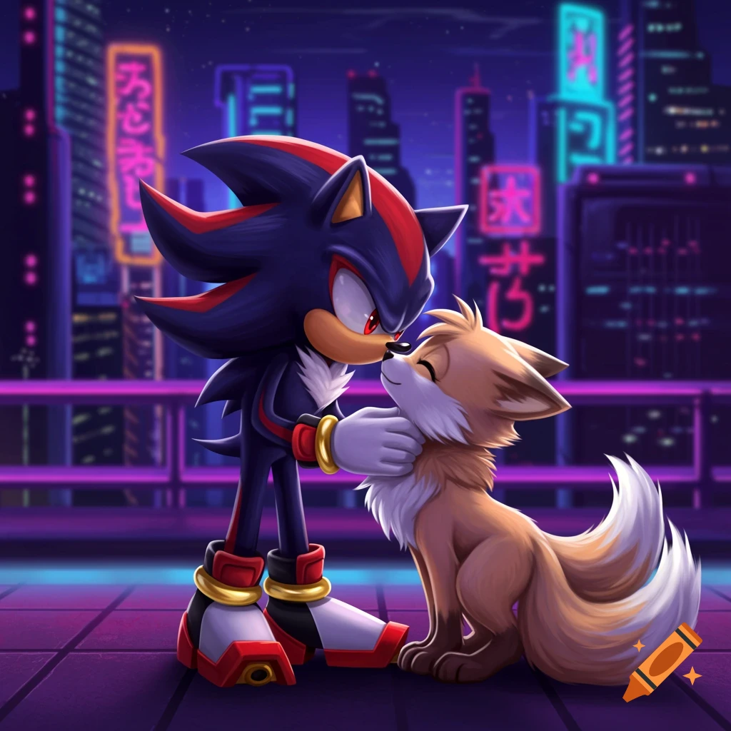 Shadows of animals with tails touching on Craiyon