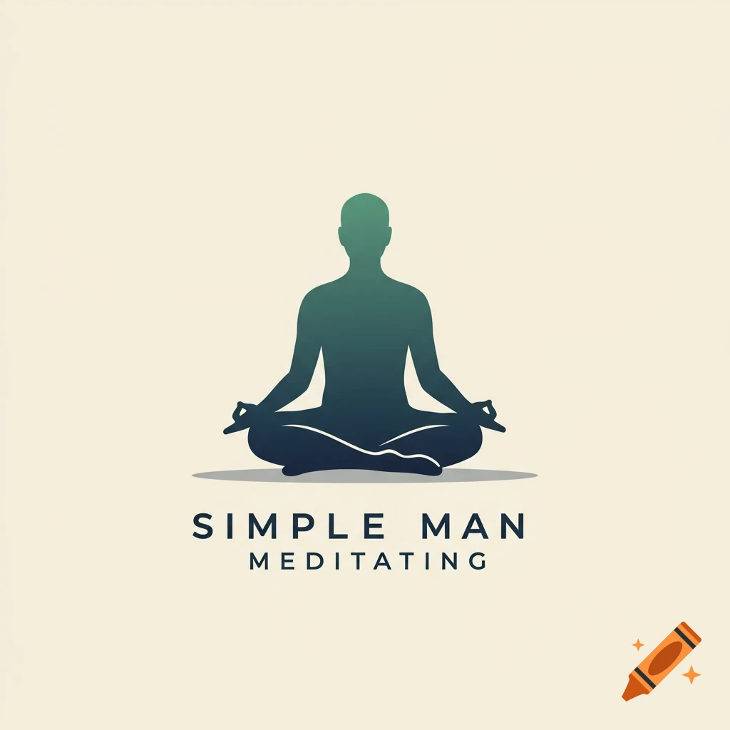 Simple man meditating logo on Craiyon