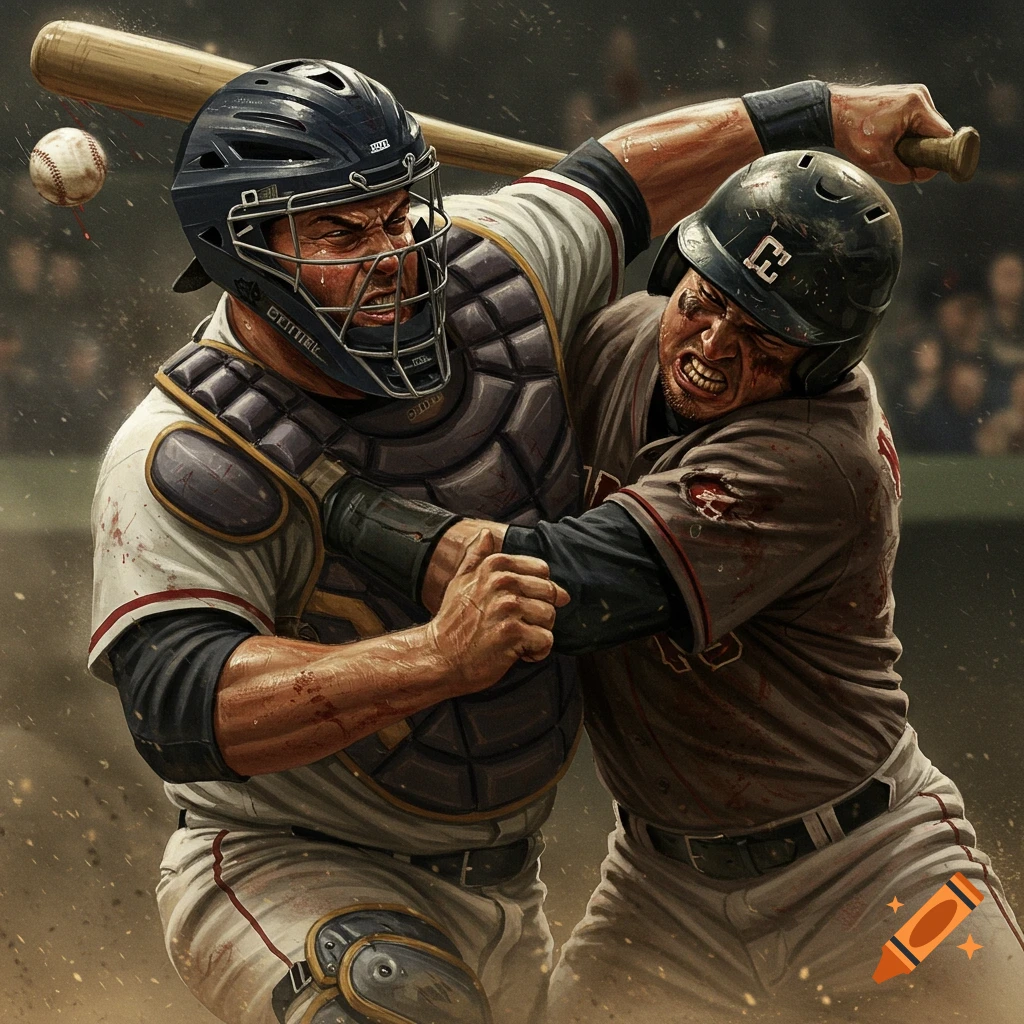 Baseball Catcher Drawing