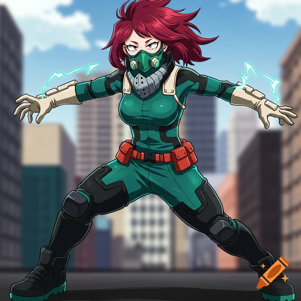 An anime-style male teenager with spiky pink hair and a skeleton mouth ...