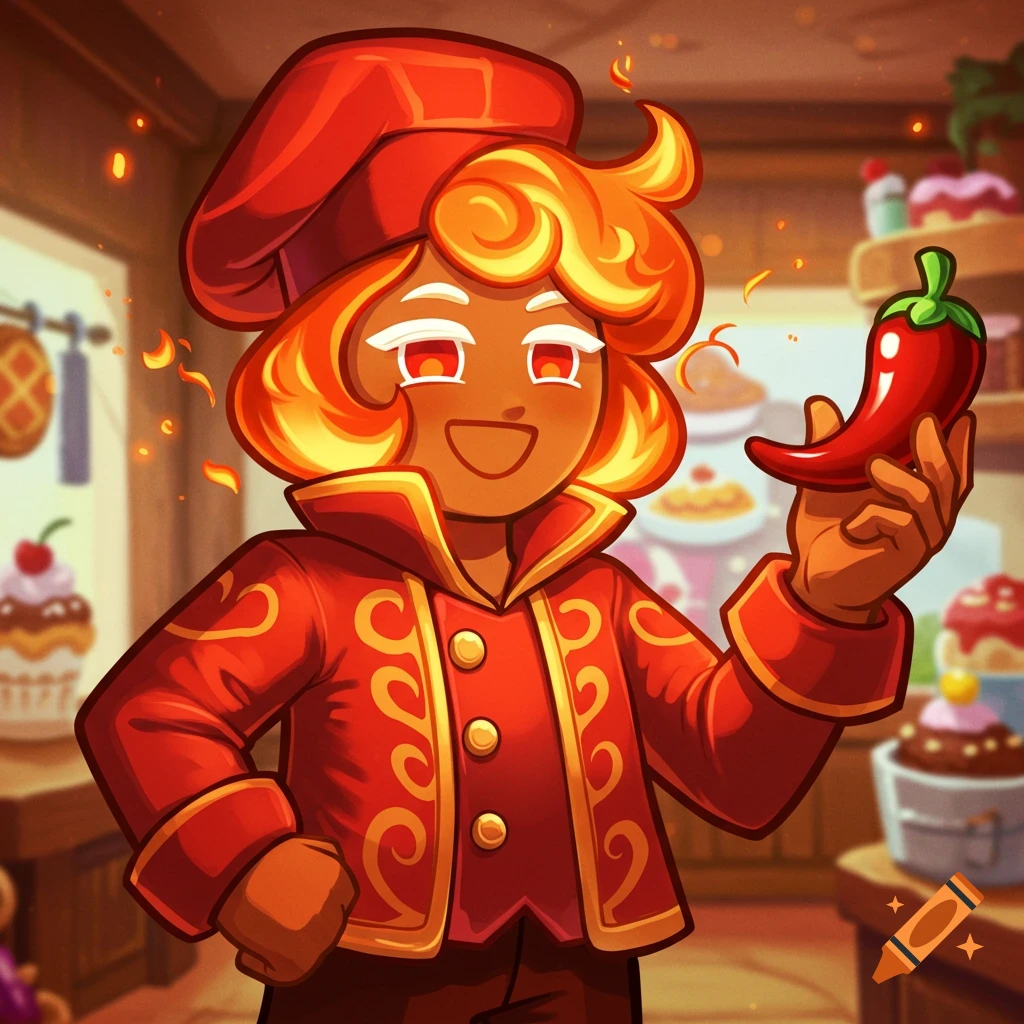 Burning Spice Cookie from Cookie Run Kingdom on Craiyon