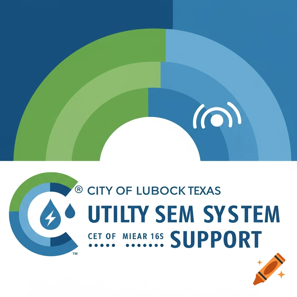 Utility System Support logo for Lubbock, Texas with blue and green ...