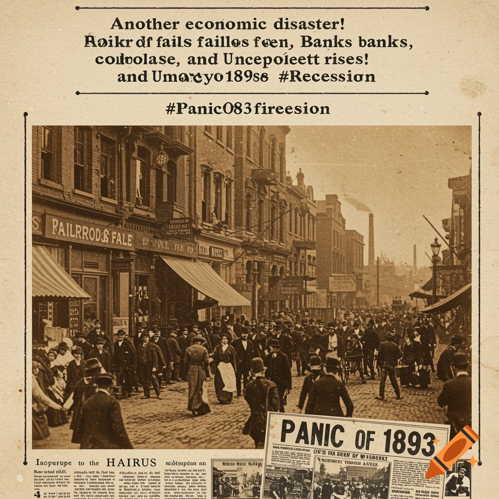 Panic of 1893 modern day social media post about economic disaster on ...