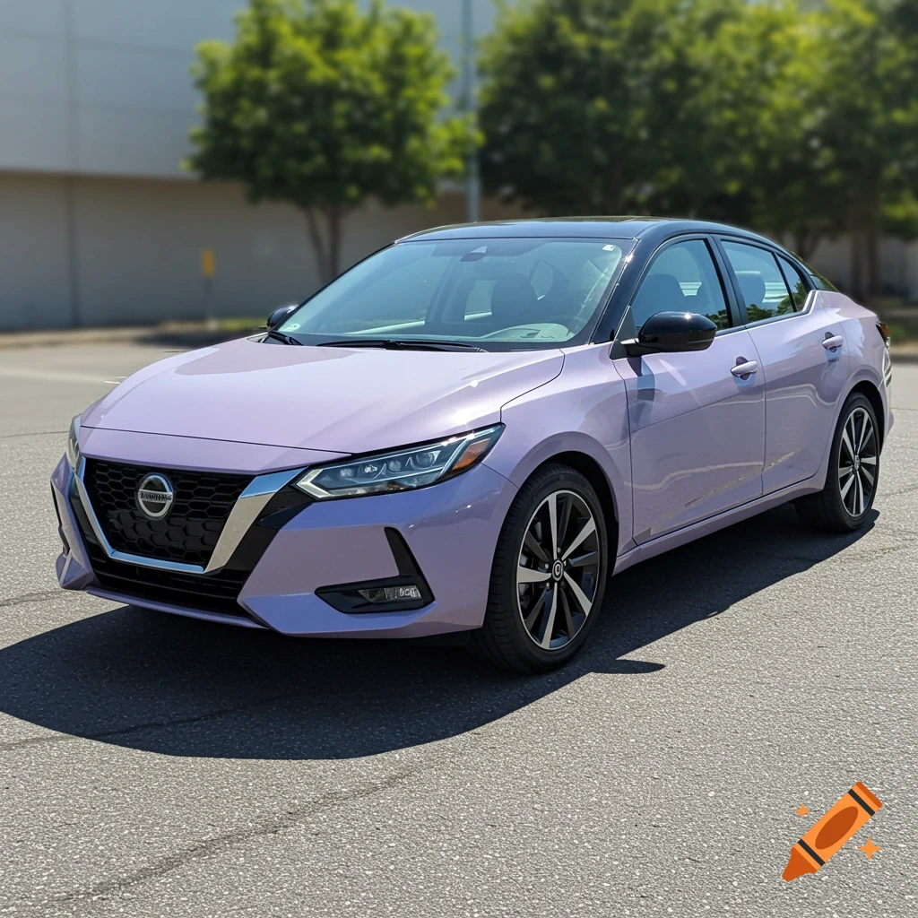 Light lavender Nissan Sentra 2021 SV with black rims and blacked-out ...